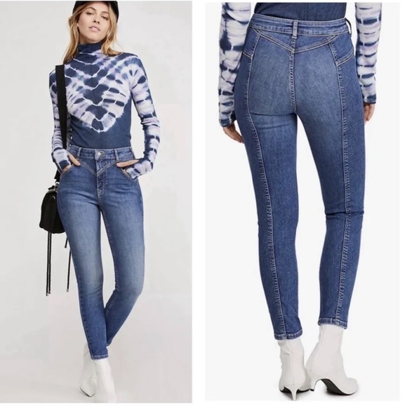 We The Free | Jeans | Free People Daybreak Blue Riley Skinny Jeans Size ...